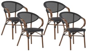 Sada 4 zahradních židlí černých CASPRI Beliani
