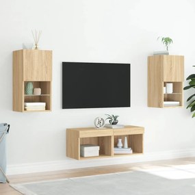4dílná obývací stěna s LED osvětlením dub sonoma 3216571