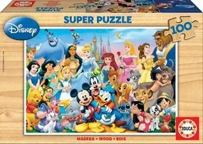EDUCA Dřevěné puzzle Báječný svět Disney / 100 dílků / od 6 let