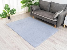 TZ Šedý obdélníkový koberec 3D Rabbit Rozměr: 80x150 cm