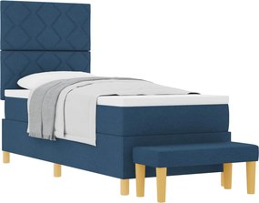 Postel s boxspringem s čelo Modrá 200 x 80 cm textil 3344337