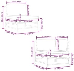 vidaXL Marketos 2dílná zahradní sedací souprava s tmavě šedými poduškami bambus