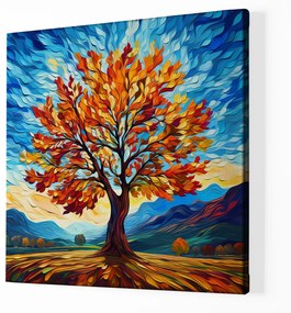 Obraz na plátně - Strom života podzim na obzoru FeelHappy.cz Velikost obrazu: 100 x 100 cm