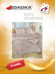 Dadka Povlečení flanel Ibišek opál 220x200, 2x70x90 cm