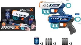 MADE Pistole Hero-X / 6 pěnových nábojů s přísavkou / 3 terče / Dostře