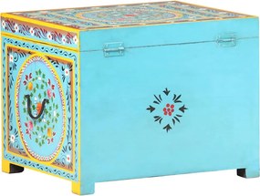 Ručně malovaný úložný box 50 x 40 x 40 cm masivní mangovník 323540