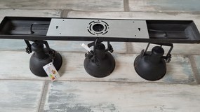 Industriální černé antik kovové nástěnné světlo Fact ceiling - 85*19*30cm / E14