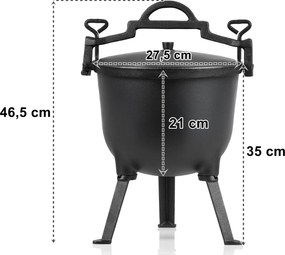 Litinový kotlík KESEL 8 L černý