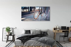 akrylový obraz Město na kole noha 140x70 cm