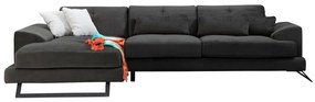 Designová rohová sedačka Heimana 308 cm antracitová - levá
