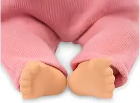 LullaBaby Panenka 35 cm v overalu s čelenkou Pink / od 2 let