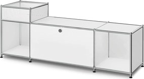 Tchibo - Nízká kovová skříňka »Cn3« s výklopnými dvířky - barva: chrom