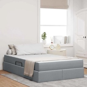 Postel s úložným prostorem a matrací Světle šedá 120 x 200 cm 3399652