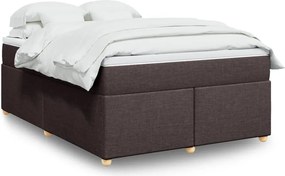 Box spring postel s matrací tmavě hnědá 160x200 cm textil 3285390