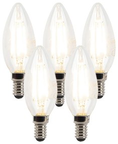 Sada 5 stmívatelných LED svíček E14 B35 čiré 3W 250lm 2700K