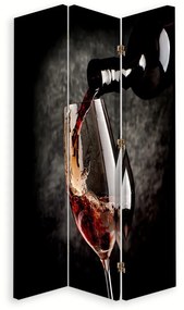 Ozdobný paraván, Vůně červeného vína - 110x170 cm, třídílný, klasický paraván