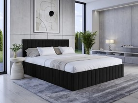 Eka Čalouněná postel LINDA 90x200 cm Barva látky Trinity: Černá (Trinity 2316)