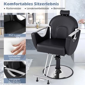 Costway Výškově nastavitelné kadeřnické křeslo s opěrkou hlavy a hydraulickou