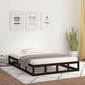 Rám postele černý 120 x 200 cm masivní dřevo