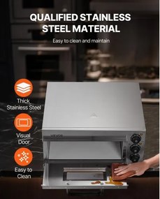 Komerční stolní pizza pec Elektrická trouba na pizzu pro 40,6 cm pizzu uvnitř