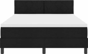Postel s boxspringem s čelo Černý 160 x 200 cm textil 3338778