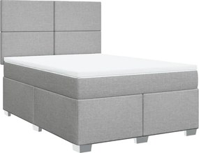 Box spring postel s matrací světle šedá 160 x 200 cm textil 3290532