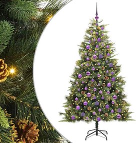 Umělý sklopný vánoční stromeček s kužely 300 LED Teplá bílá 3395095