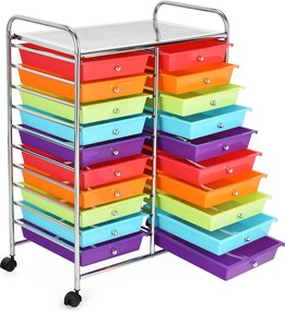 Costway Vozík se zásuvkami, válečkový kontejner, koupelnový vozík, koupelnový