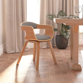 Jídelní židle taupe ohýbané dřevo a textil,  3092376