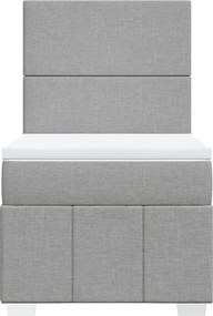 Box spring postel s matrací světle šedý 100 x 200 cm textil 3293872