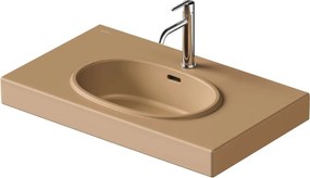Duravit Balcoon - Umyvadlo 80x48 cm, s přepadem, otvor pro baterii, s výpustí, DuraShield, terra 241280AM00
