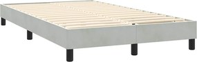 Box spring postel s matrací a LED světle šedá 160x210 cm samet 3317079