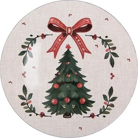 Plastový servírovací talíř se stromky Christmas Harmony L - Ø 40*1 cm