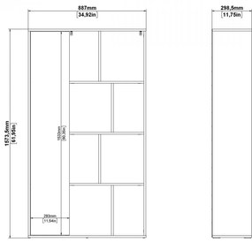 Tvilum Knihovna Penta 739 jackson hickory/bílý lesk