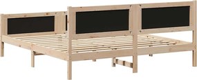 Rám postele s čelo hnědá a tmavě šedá 180 x 200 cm 3394304