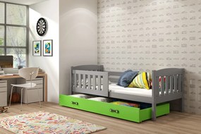 BMS Group Dětská postel s úložným prostorem KUBUS grafit Velikost postele: 190x80 cm, Barva šuplíku: Zelená