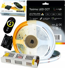 Sada Led pásků Neon Cob 24V 5 m Cct 2700-6500 Bílá Teplá Neutrální Studená