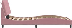 Rám postele bez matrace růžový 100x200 cm samet 3207910