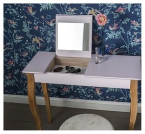 Bílý toaletní stolek se zrcadlem Ragaba Dressing Table, délka 85 cm