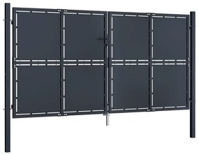 vidaXL Marketos Zahradní brána ocelová 300 x 125 cm antracitová