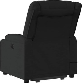 Zvedací masážní polohovací křeslo černé textil 3206578
