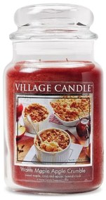 VILLAGE CANDLE Svíčka Village Candle - Warm Maple Apple Crumble 602 g, červená barva, sklo, vosk