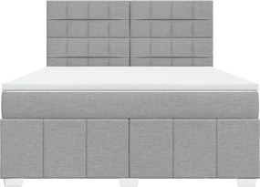 Box spring postel s matrací světle šedá 180 x 200 cm textil 3294047