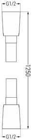 Mexen příslušenství, Sprchová hadice 125 cm, hladký povrch, chrom, 79425-00