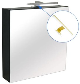 Comodo Zrcadlová skříňka Amata B 60 ZS LED-G s osvětlením Any LED 30 G, zlatá
