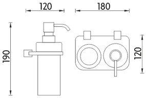 Nimco Dvojitý držák dávkovače a sklenky BR X3-5831W-26