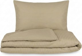 Saténové povlečení s proužkem CAPPUCCINO - 1x 140/220, 1x 70/90cm