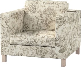 Potah na křesko IKEA Karlanda, krátký barva hnědá látka vzorované