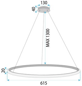 Toolight Závěsné LED osvětlení E9 LHJ005-CP kartáčovaná zlatá