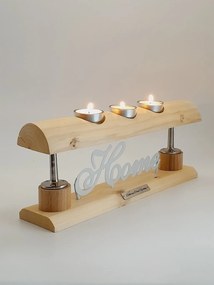 Dekorace Dřevo výrobky Dřevěný svícen s kovovým HOME 30/B